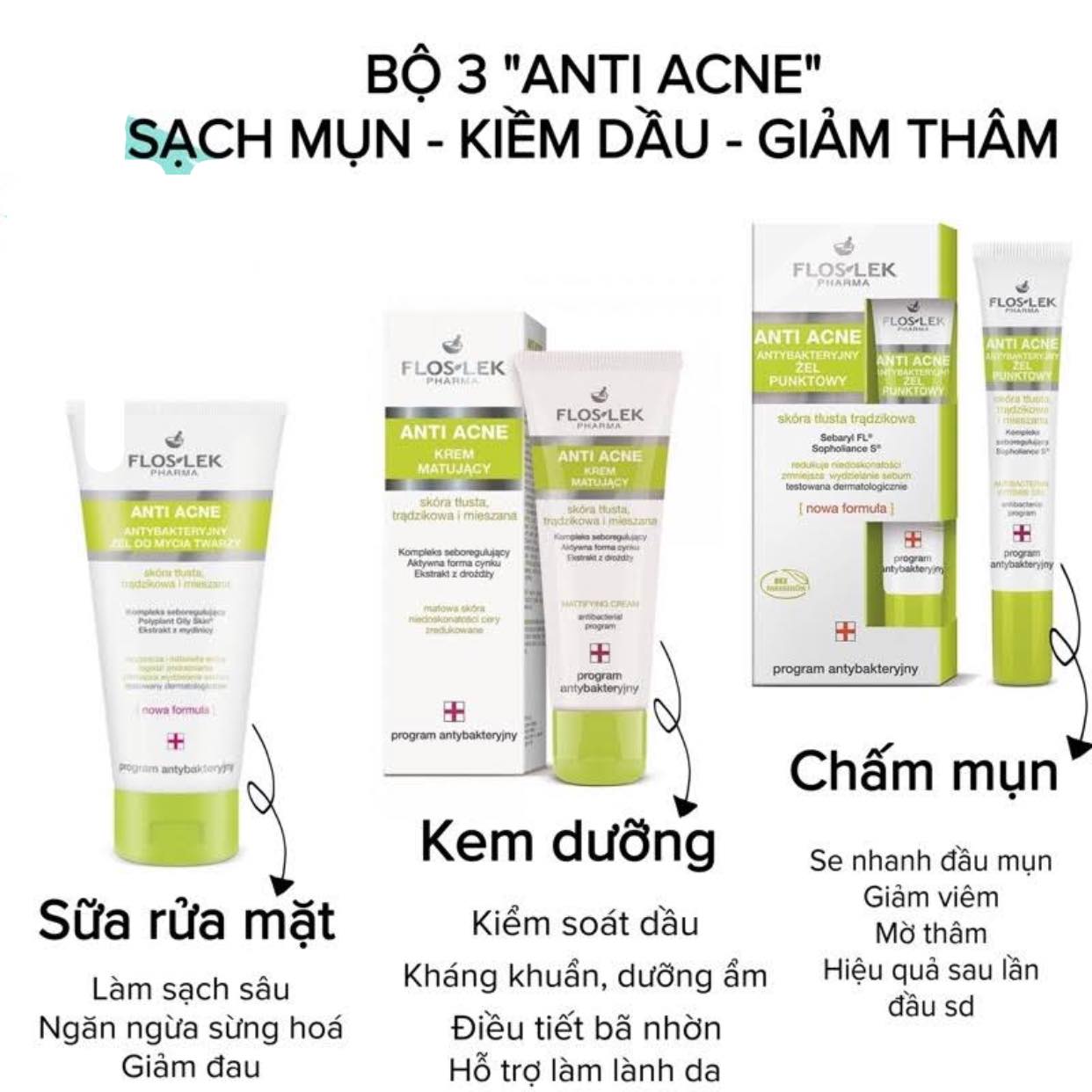 Gel đặc Trị Mụn Diệt Khuẩn Floslek Anti Acne 20ml